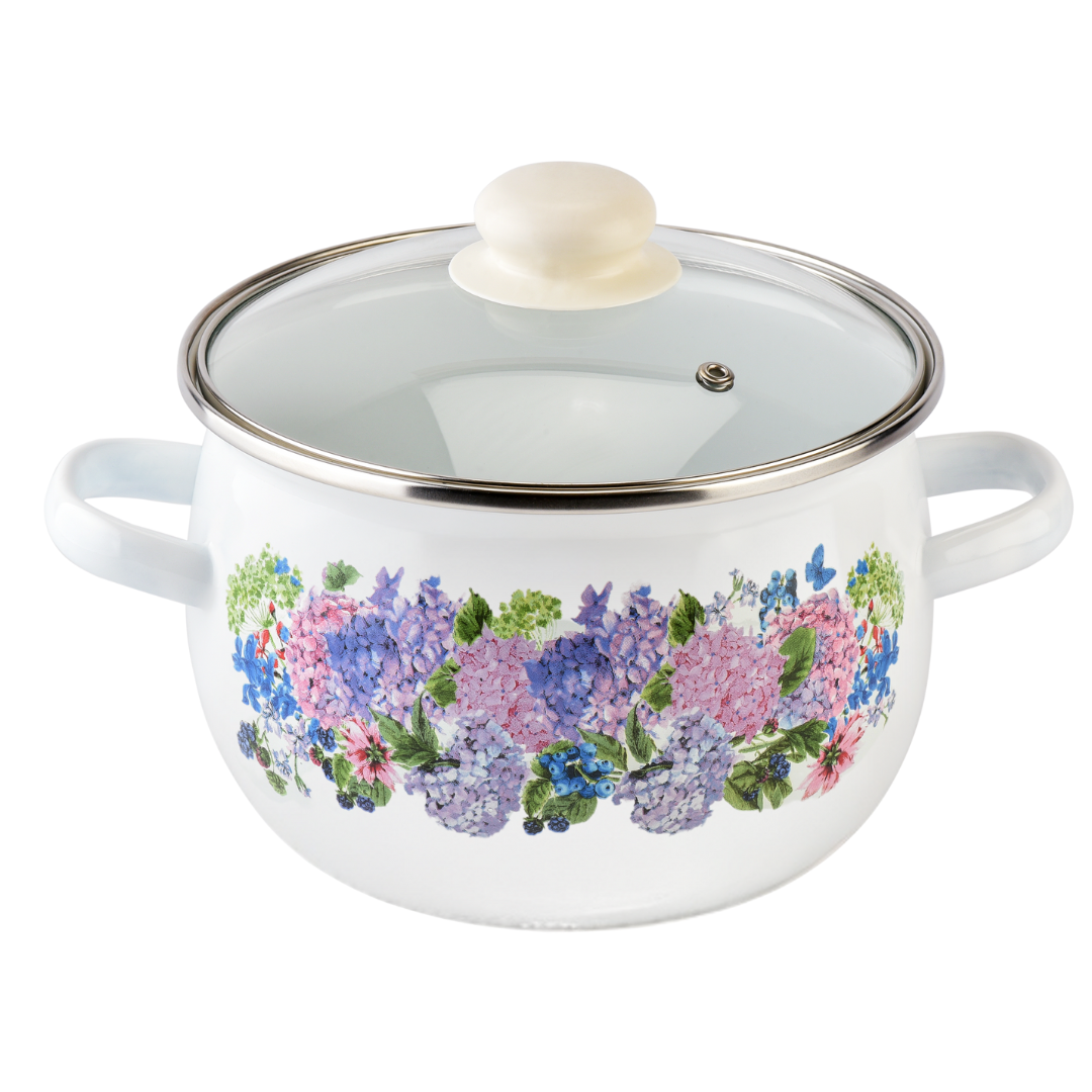 Spherical pot 3.5 L with stainless steel rim and glass lid "Anabel ...